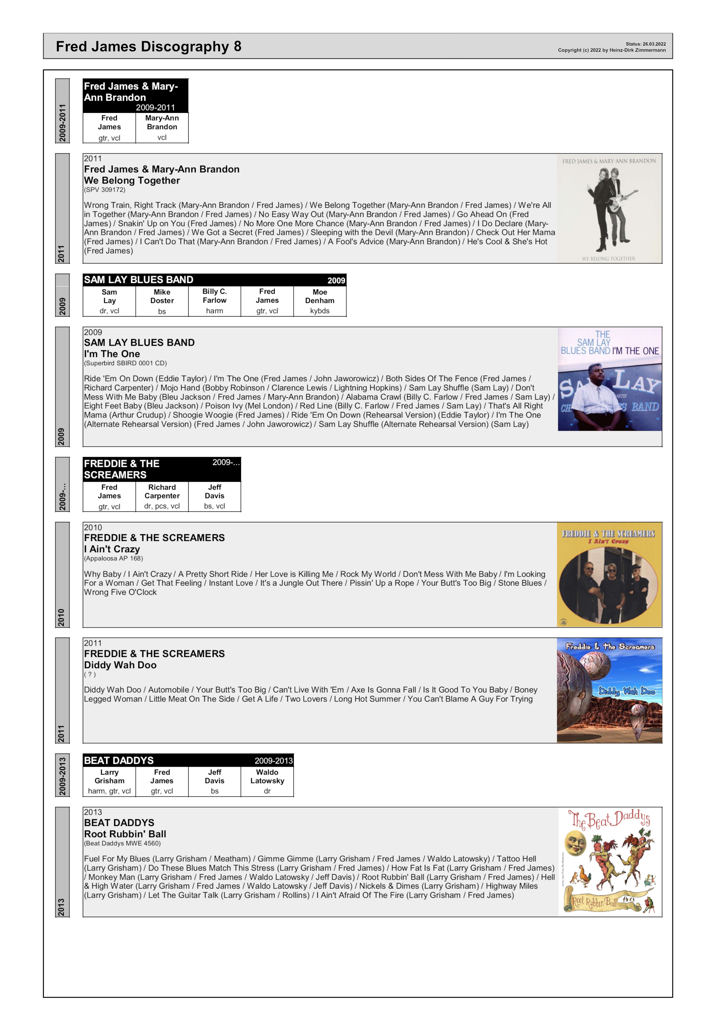 Fred James family tree & discography