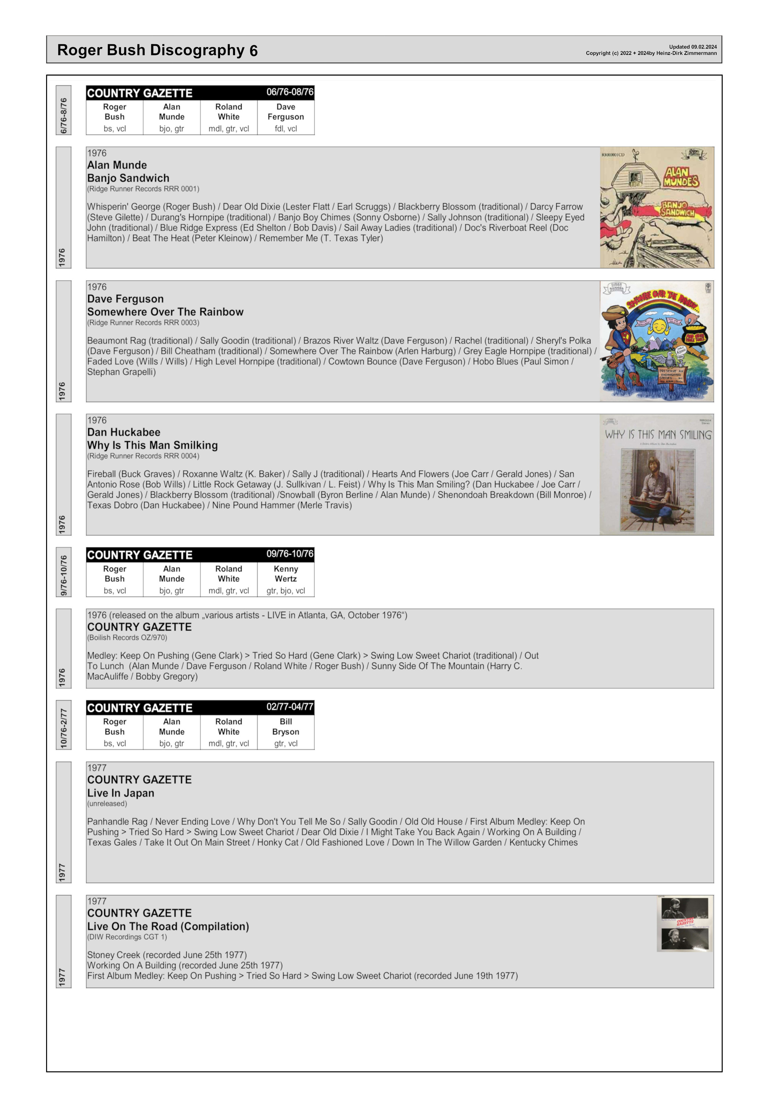 Roger Bush family tree & discography